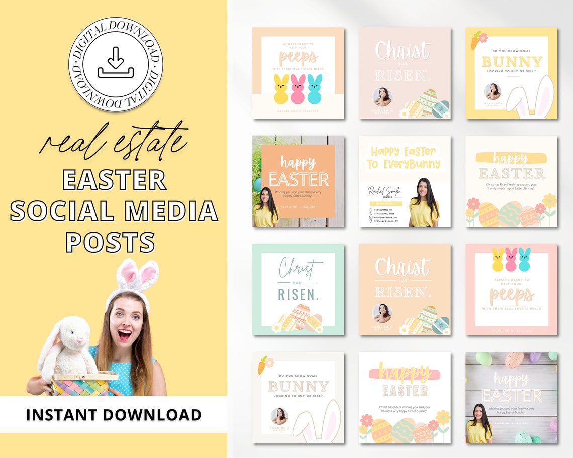 Easter Real Estate Instagram Posts Real Estate Agent - Etsy