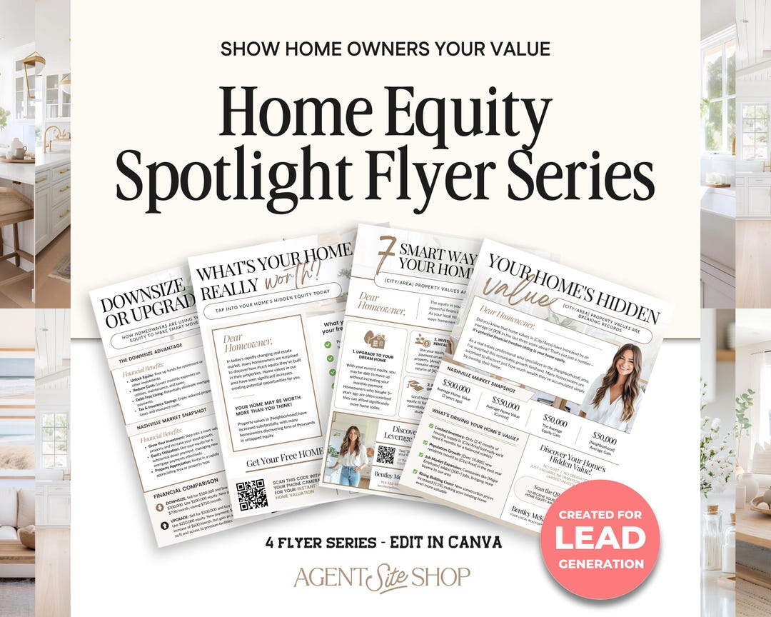 Home Equity Spotlight Flyer Series | Canva Real Estate Neighborhood ...