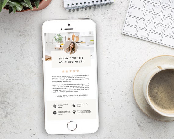 Client Review Request Textable Card Real Estate Agent - Etsy