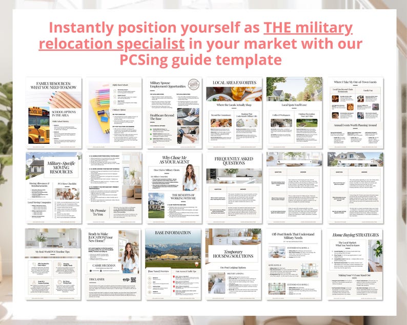Military PCS Guide: Local Relocation Guide - Editable Canva Template - Etsy