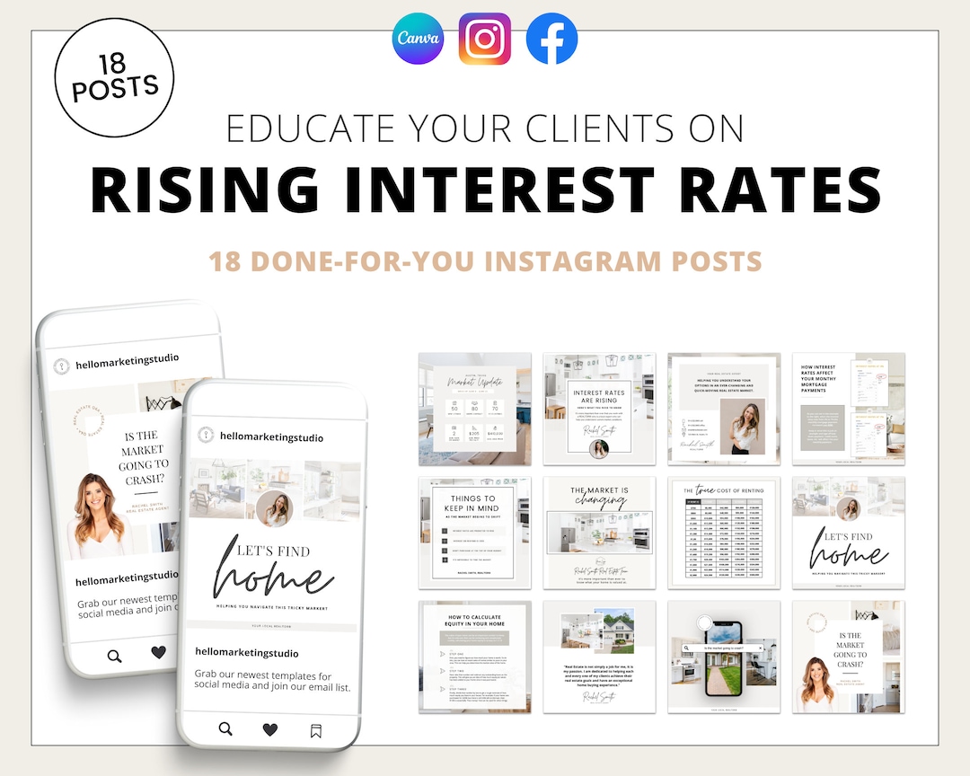 Interest Rates Instagram Posts | Real Estate Social Media Posts ...