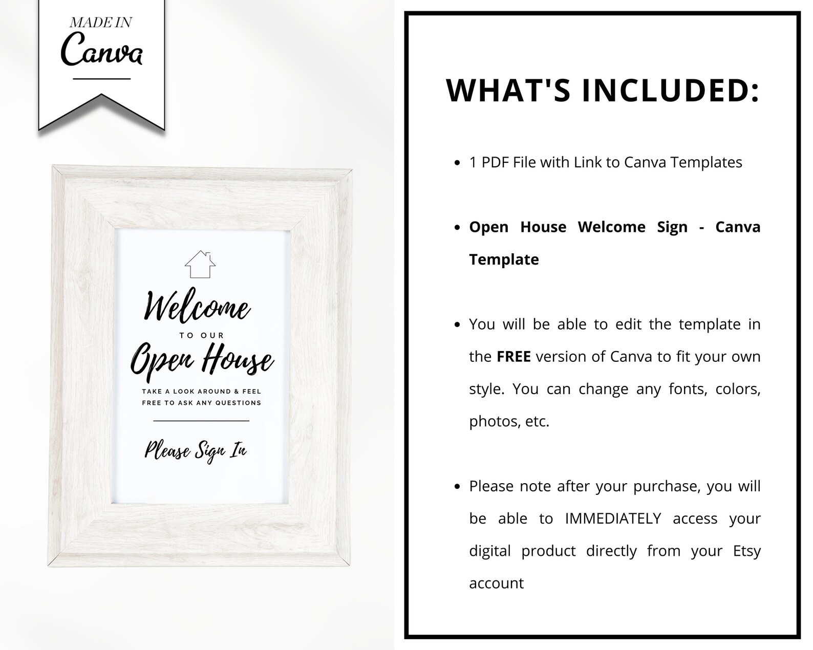 Printable Open House Real Estate Welcome Sign | Real Estate Open House ...