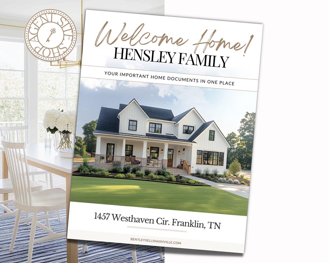 Closing Day Binder Template | New Homeowner Welcome Packet | New ...