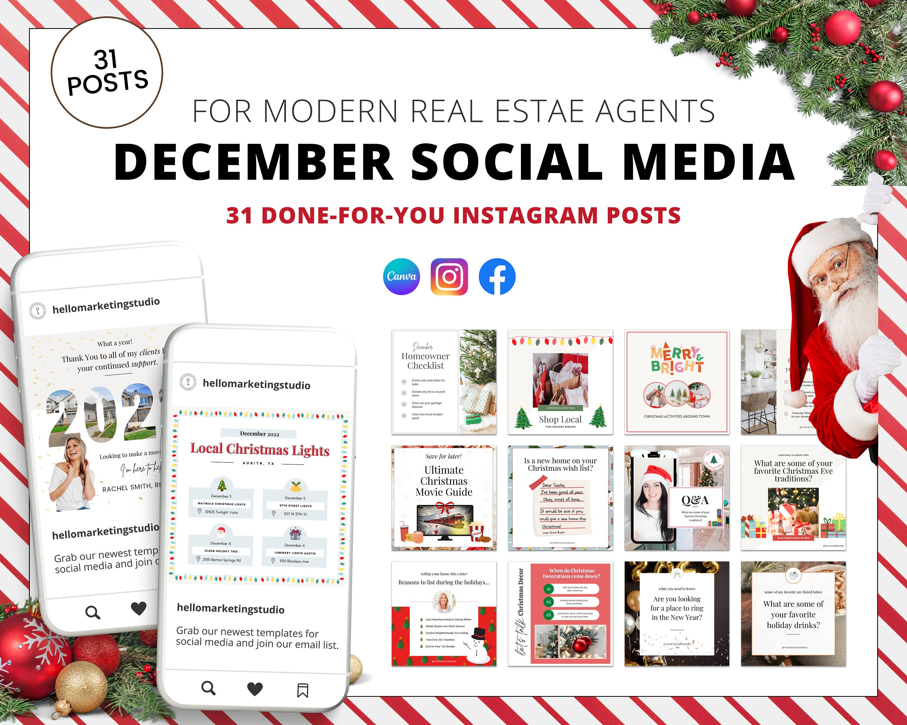 December Social Media Posts | No Captions | Winterreal Estate Agent ...