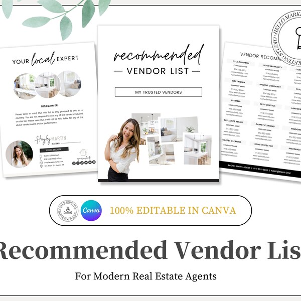 Preferred Vendor List Template - Etsy