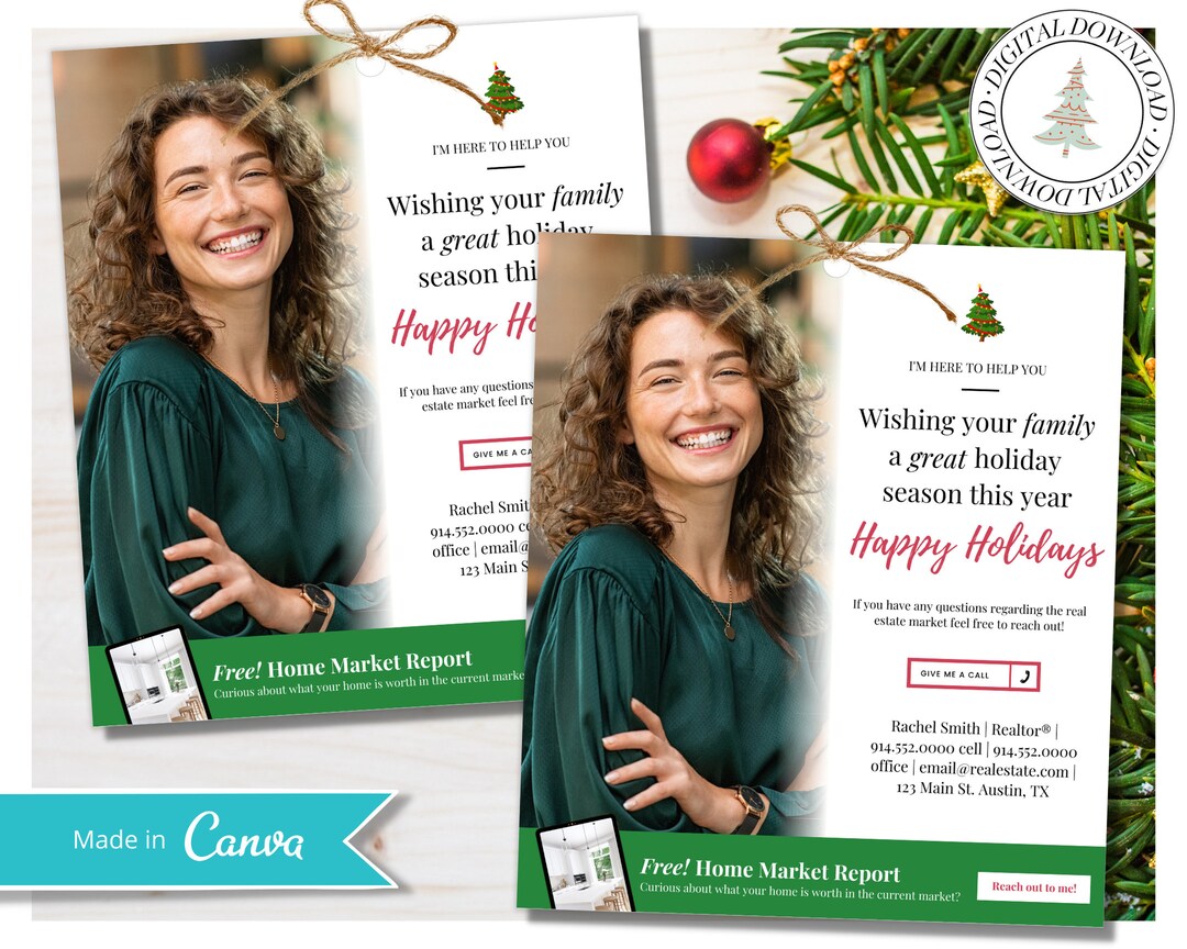 Christmas Real Estate Pop by Tag | Winter Editable Pop by | Christmas ...