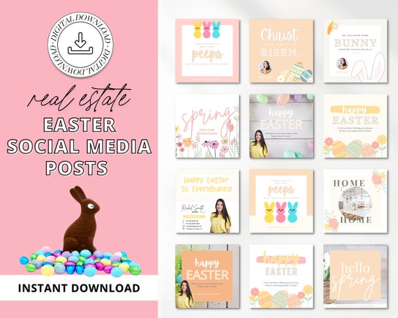 Easter Real Estate Instagram Posts Real Estate Agent - Etsy