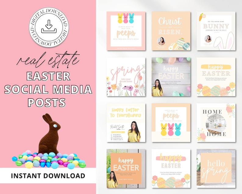 Easter Real Estate Instagram Posts | Real Estate Agent Marketing Canva ...