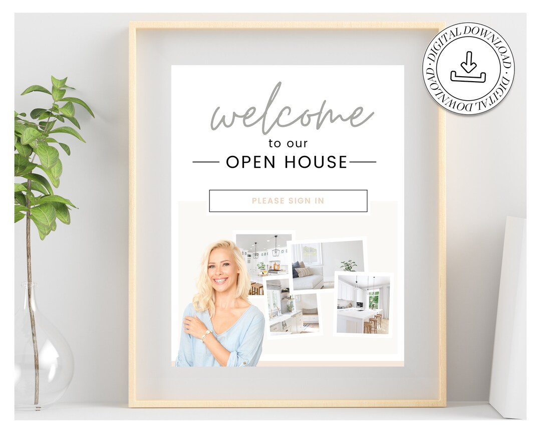 Printable Open House Real Estate Welcome Sign | Real Estate Open House ...