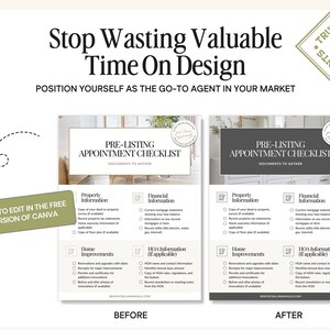 Pre-listing Appointment Checklist | Listing Presentation Prep | Canva ...