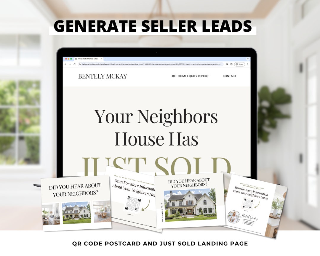 QR Code Postcard & Just Sold Landing Page | Home Seller Lead Generation ...