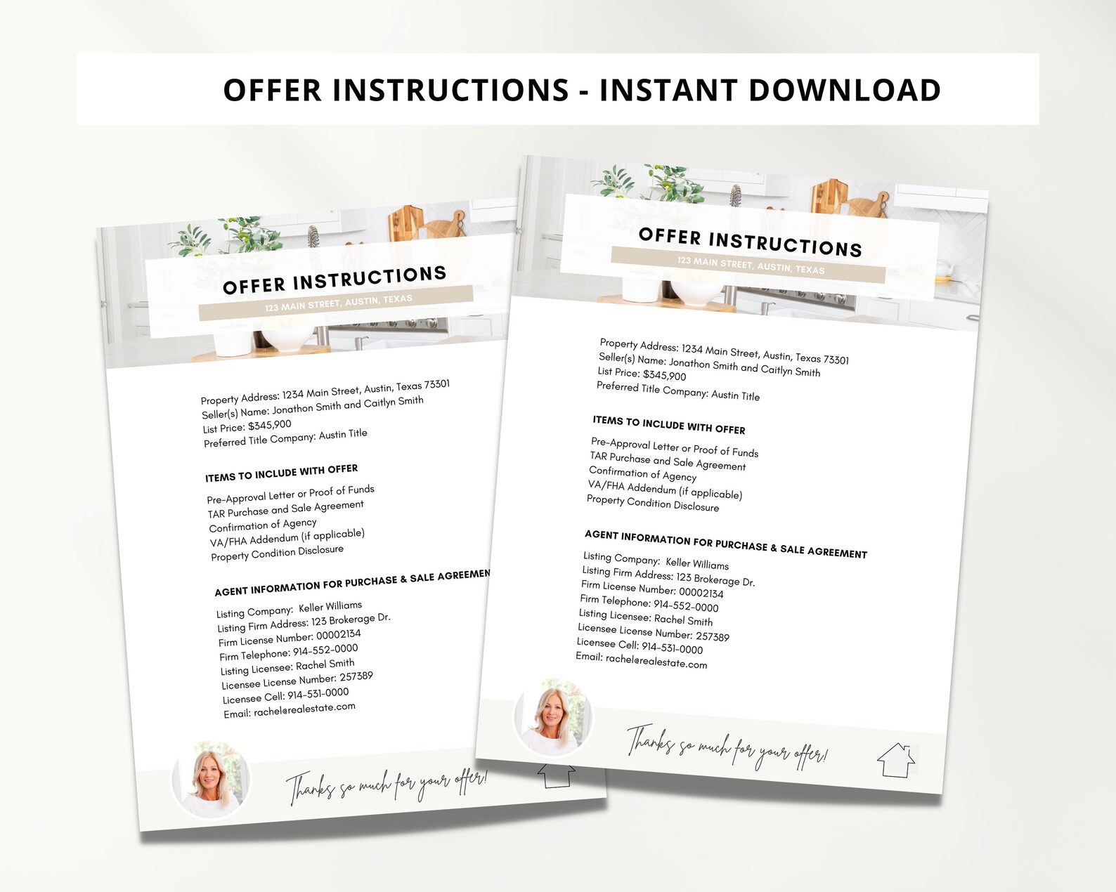 Real Estate Offer Instructions | Offer Details | Real Estate Marketing ...