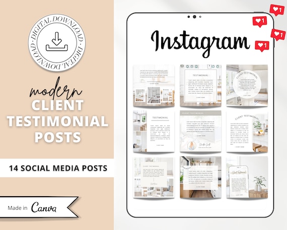 Vol 1 Client Testimonial Posts Client Reviews Instagram | Etsy