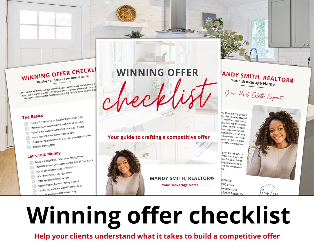 Winning Offer Checklist | Strong Offer Checklist | Offer Summary Cover ...
