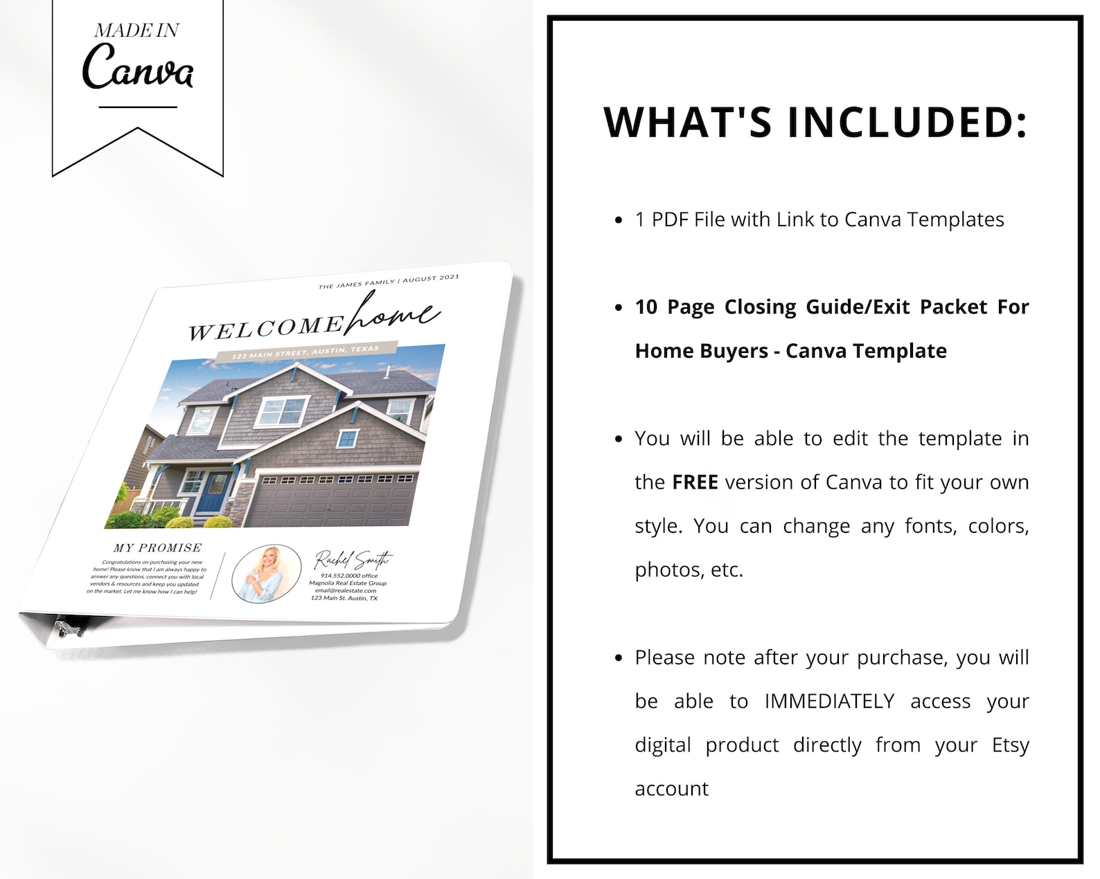 Real Estate Client Closing Guide Exit Packet | New Home Binder | Buyer ...