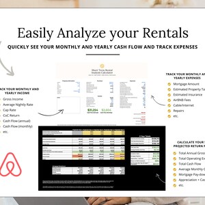 Short-term Rental Analysis Calculator Tracker | Rental Tracking ...