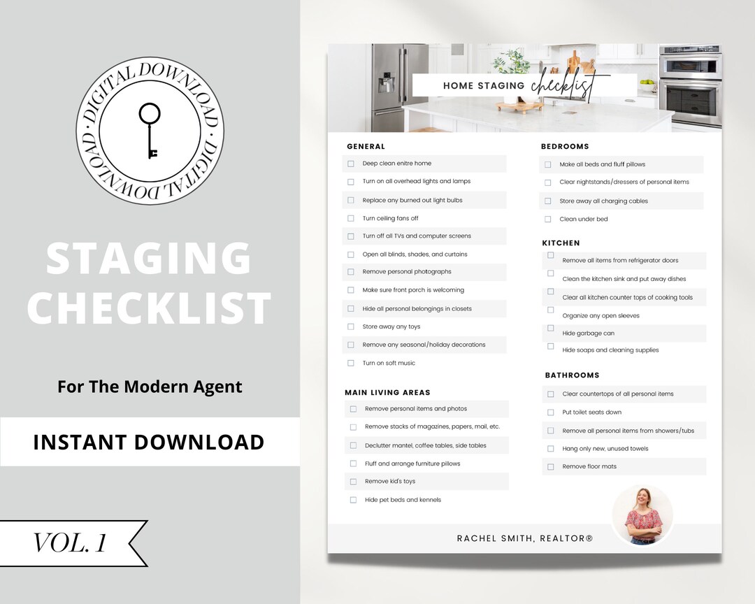 Home Staging Checklist | Real Estate Agent Marketing Flyer | Modern ...