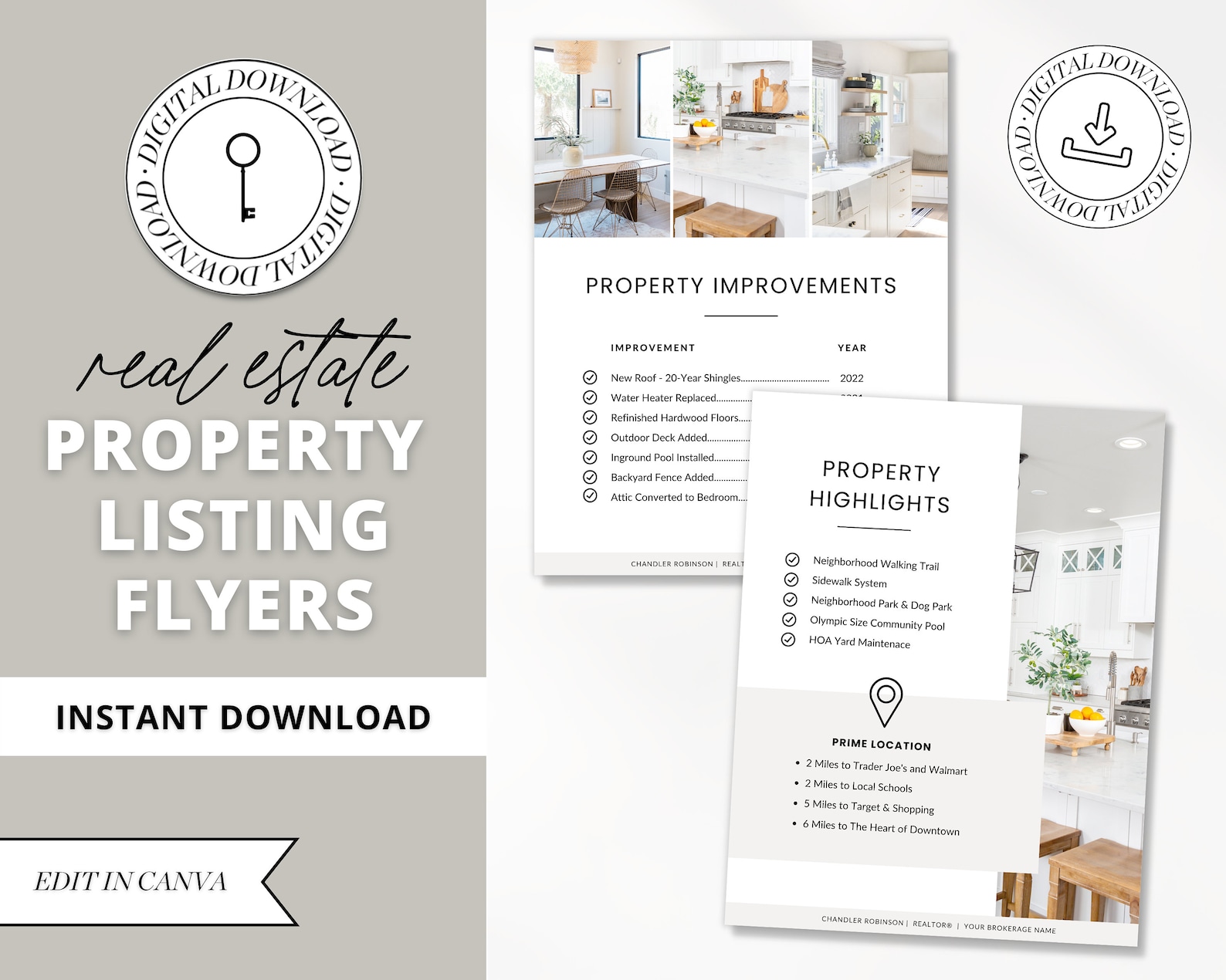 Home Listing Flyers | Open House Packet| Real Estate Marketing ...