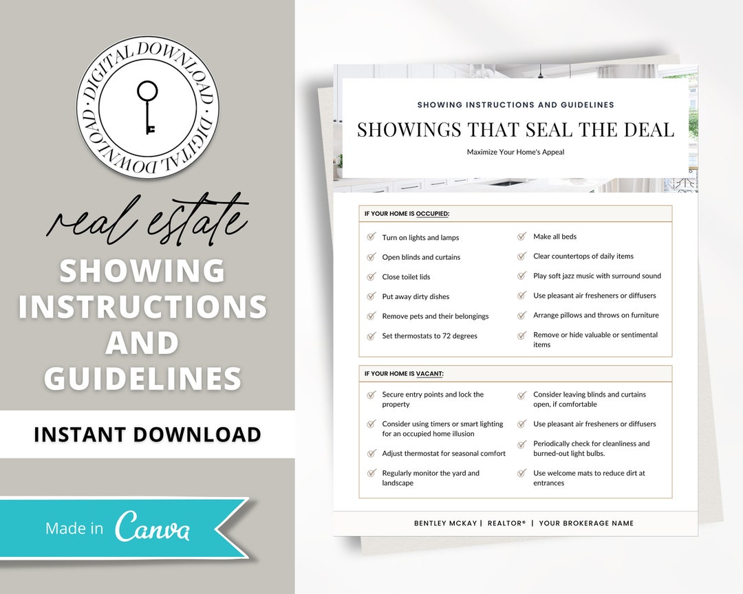 Real Estate Showing Instructions and Guidelines | Home Showing | Home ...