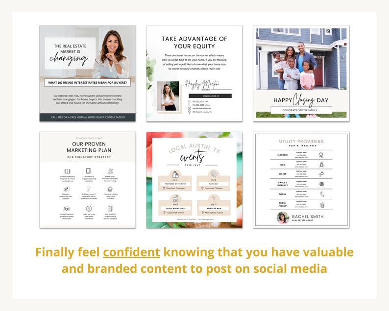 Real Estate July Social Media Posts 4th of July Summer - Etsy