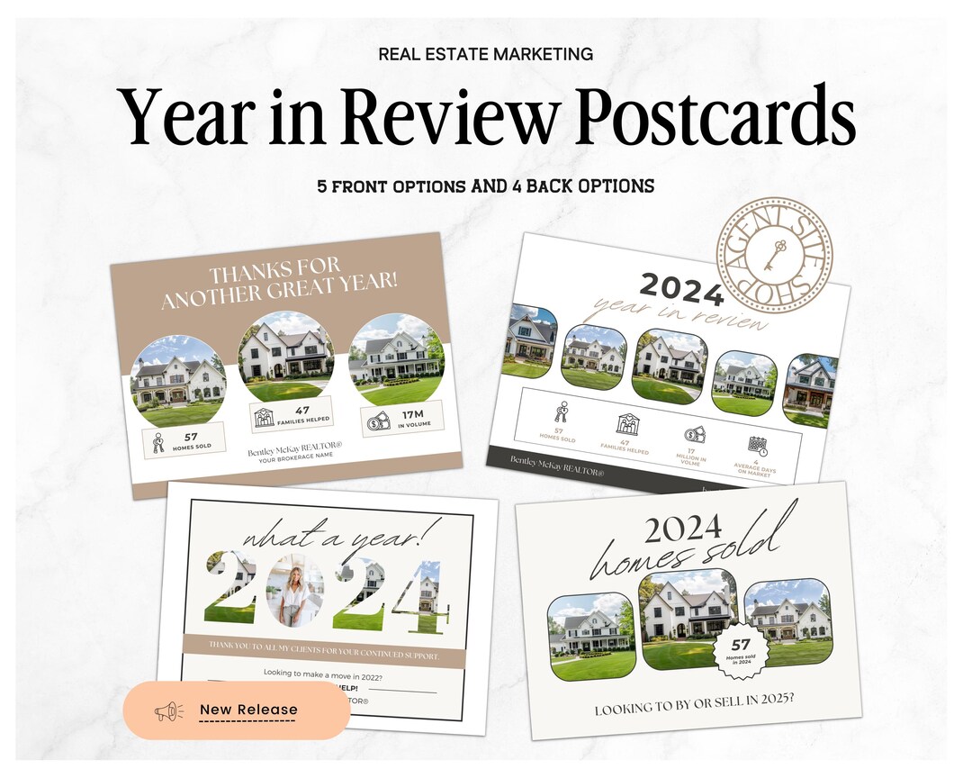 Referral Prospecting Postcard | Year in Review Postcard Mailers | 2024 ...