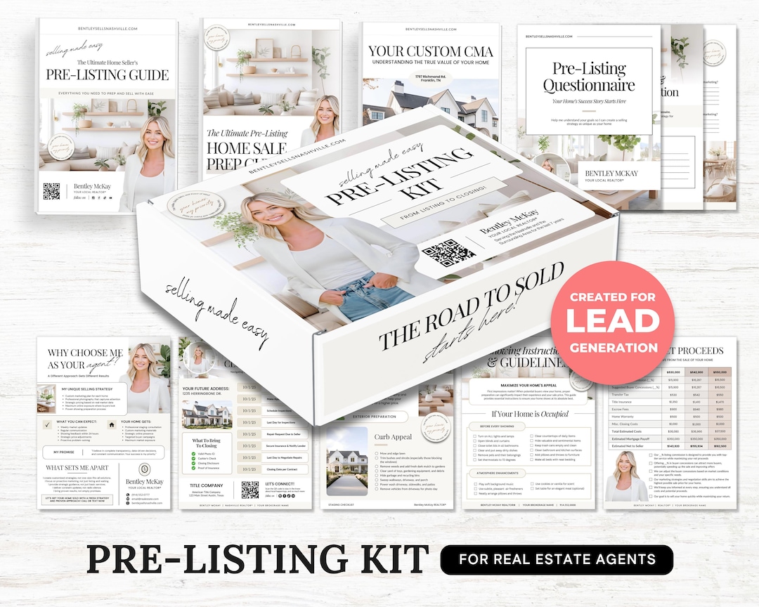 Pre-listing Kit for Real Estate Agent, Pre-listing Box Cover, Pre ...