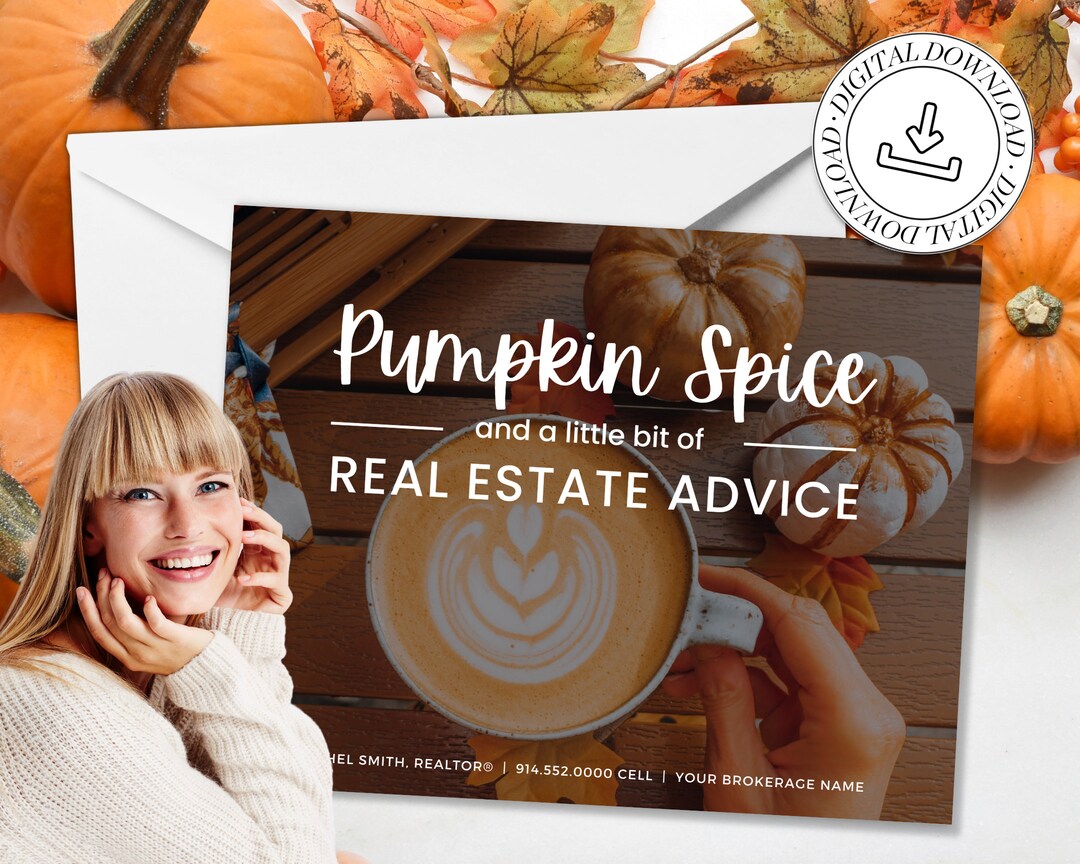 Real Estate Fall Postcard | Pumpkin Spice Real Estate | Real Estate ...