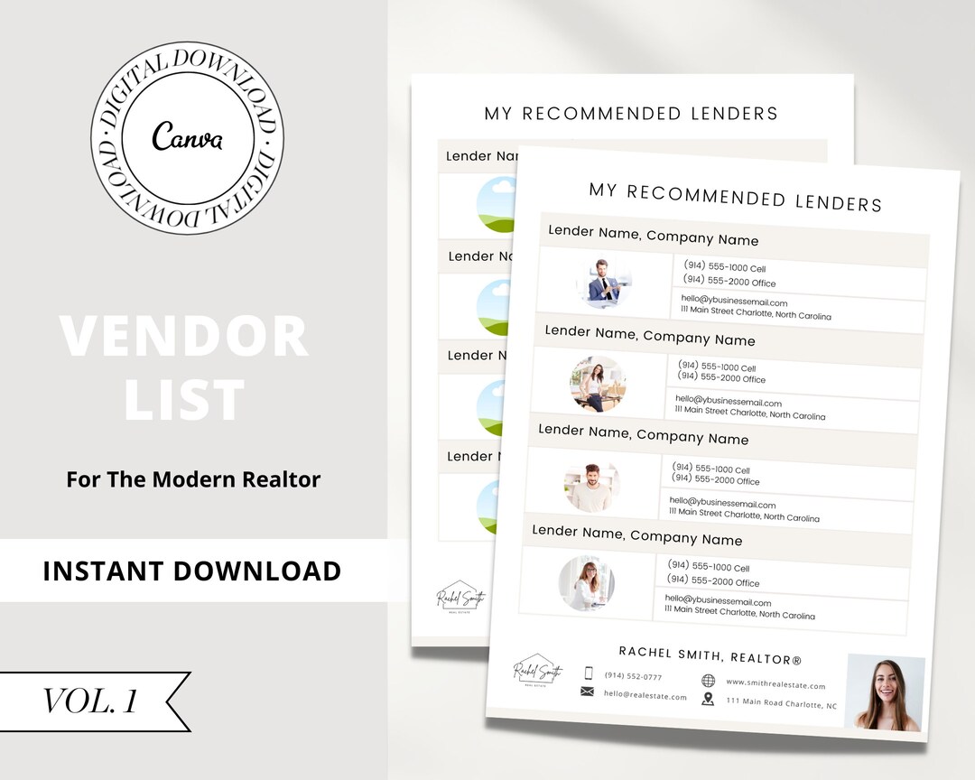 Recommended Vendor List | Lenders | Real Estate Marketing | Realtor ...