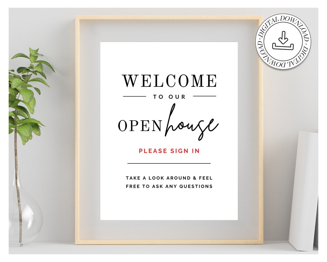 Printable Open House Real Estate Welcome Sign | Real Estate Open House ...
