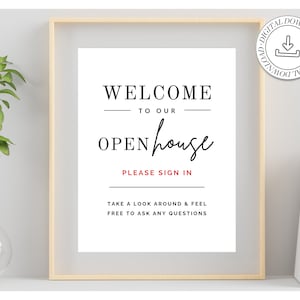 Printable Open House Real Estate Welcome Sign | Real Estate Open House ...