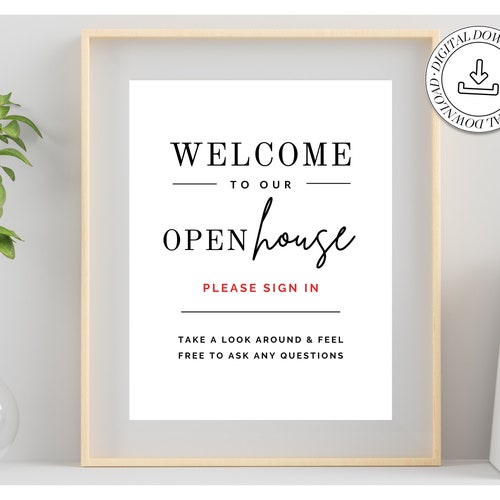 Printable Open House Real Estate Welcome Sign Real Estate - Etsy