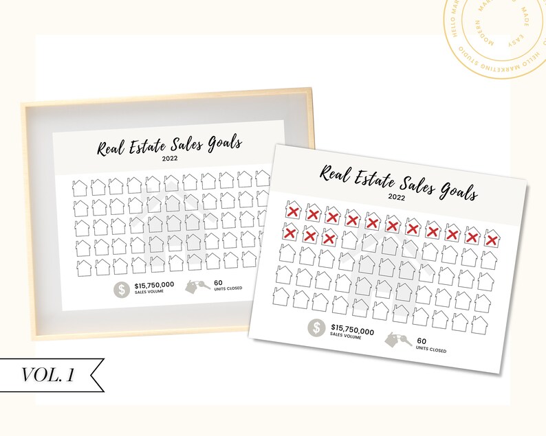 2022 House Goal Chart | Real Estate Goal Chart | Printable Real Estate ...