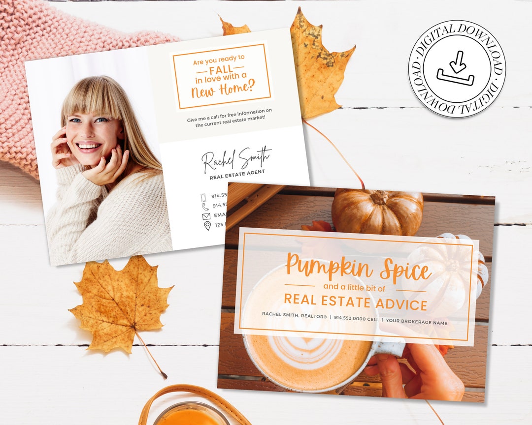 Real Estate Fall Postcard | Pumpkin Spice Real Estate | Real Estate ...