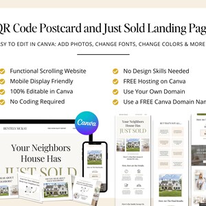 QR Code Postcard & Just Sold Landing Page | Home Seller Lead Generation ...