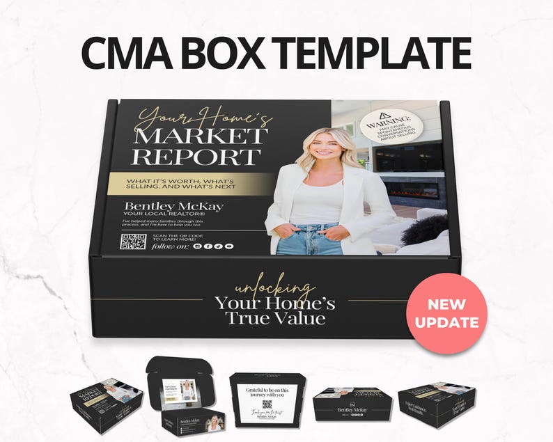 CMA Box for Real Estate Agent, Pre-listing Presentation, CMA Box Cover ...