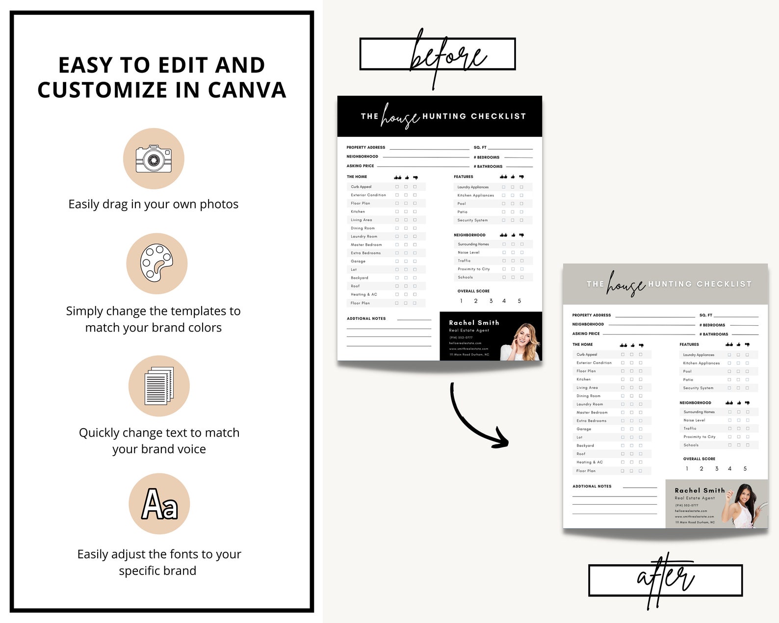 House Hunting Checklist | Real Estate Agent Marketing Flyer | Editable ...