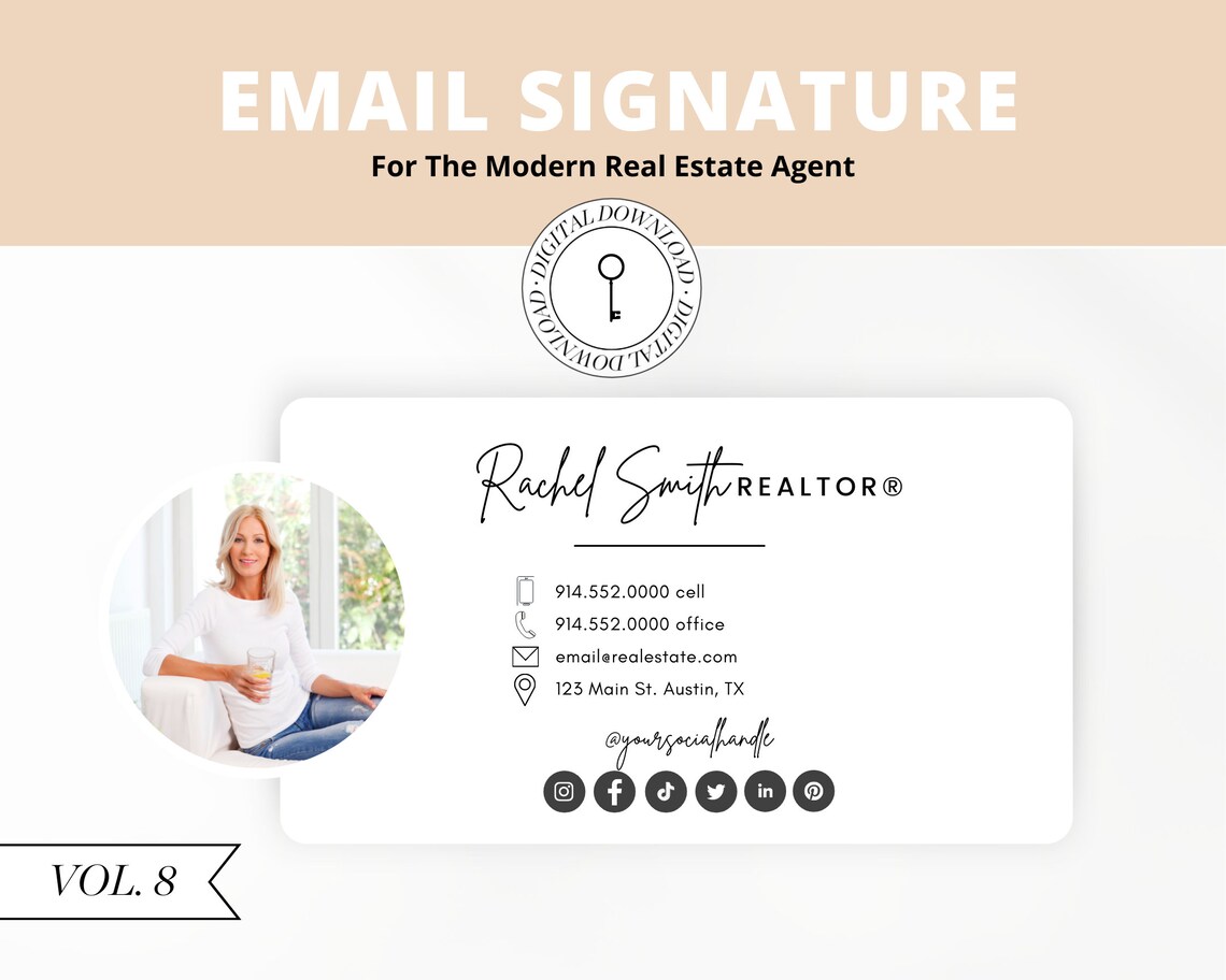 Vol 9 Email Signature Gmail Signature Real Estate | Etsy