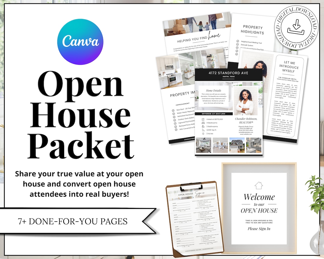 Open House Packet | Listing Flyer | Open House Sign in Sheet | Real ...