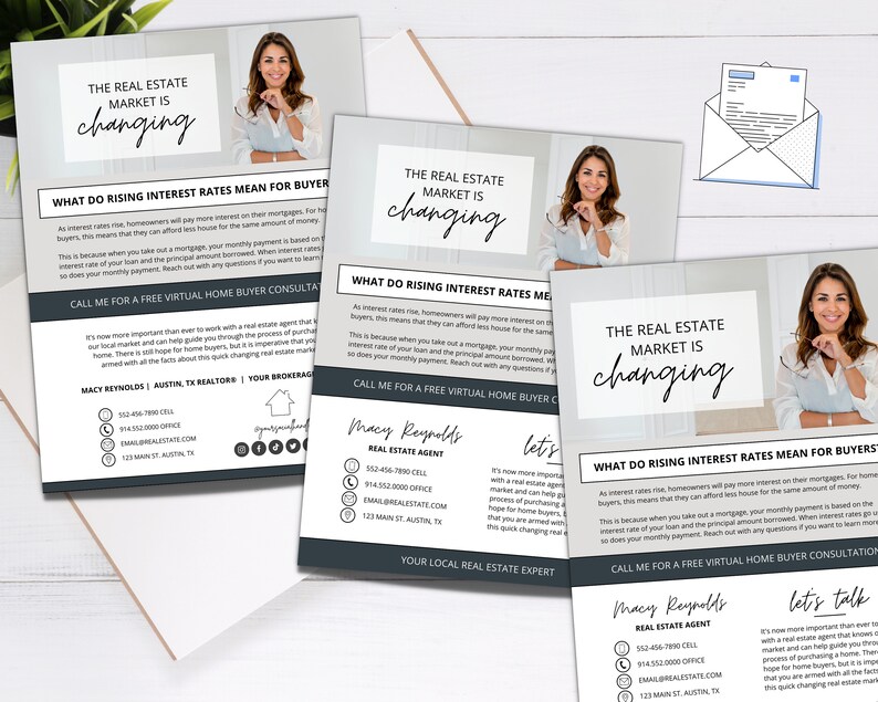 Real Estate Interest Rates Flyer | Real Estate Marketing | Canva ...
