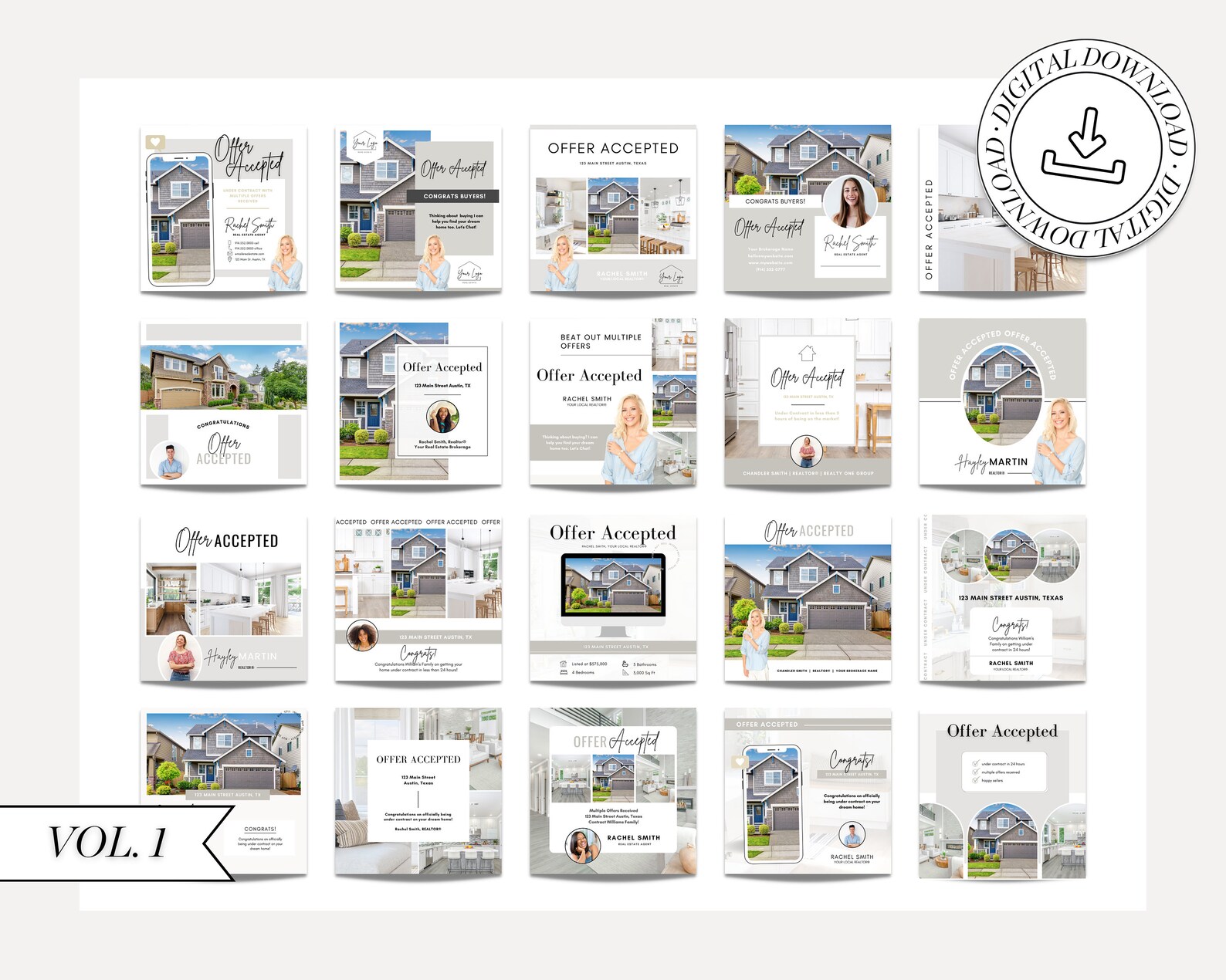 20 Under Contract Social Media Posts Listing Updates Real - Etsy