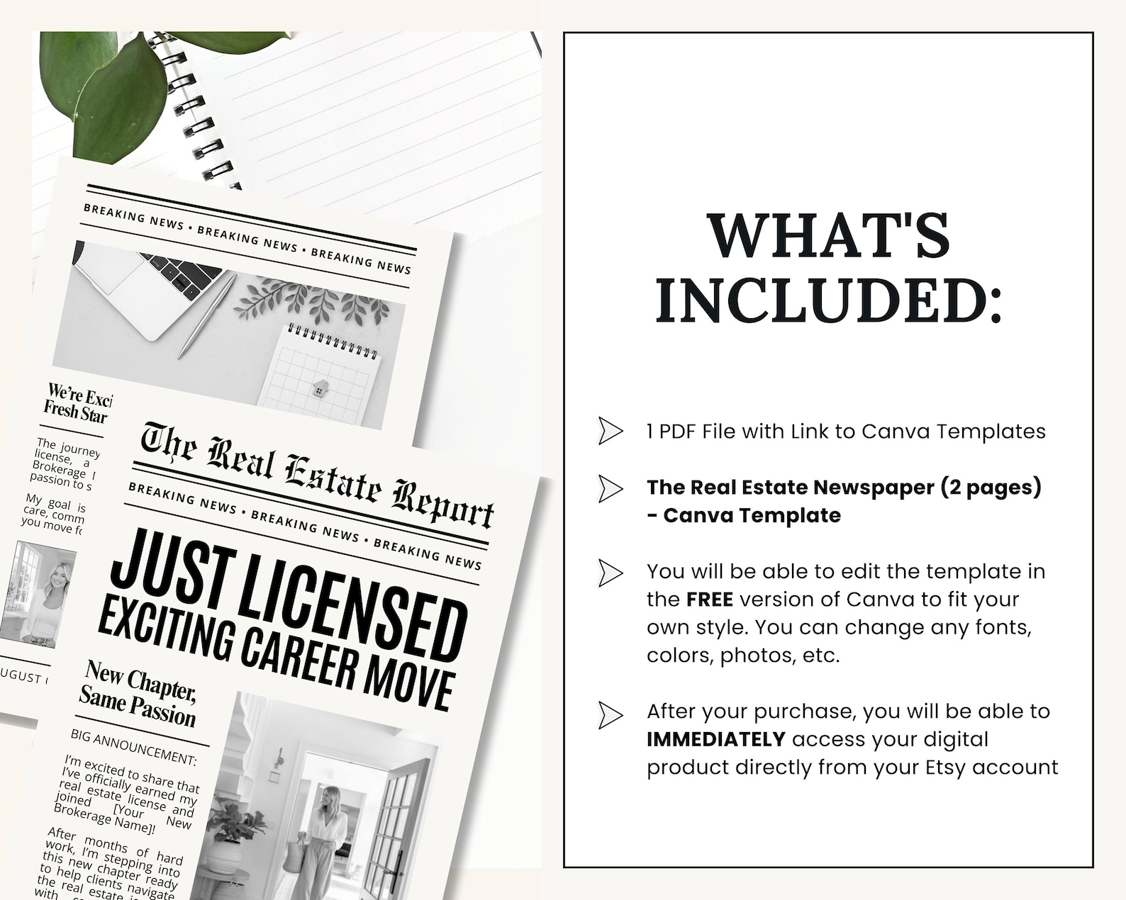 Real Estate Newspaper Prop Template, Large Newspaper Announcement ...