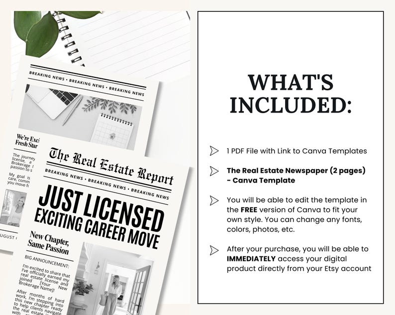 Real Estate Newspaper Prop Template, Large Newspaper Announcement ...