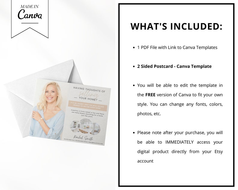 Real Estate Postcard Canva Template | Printable Real Estate Marketing ...