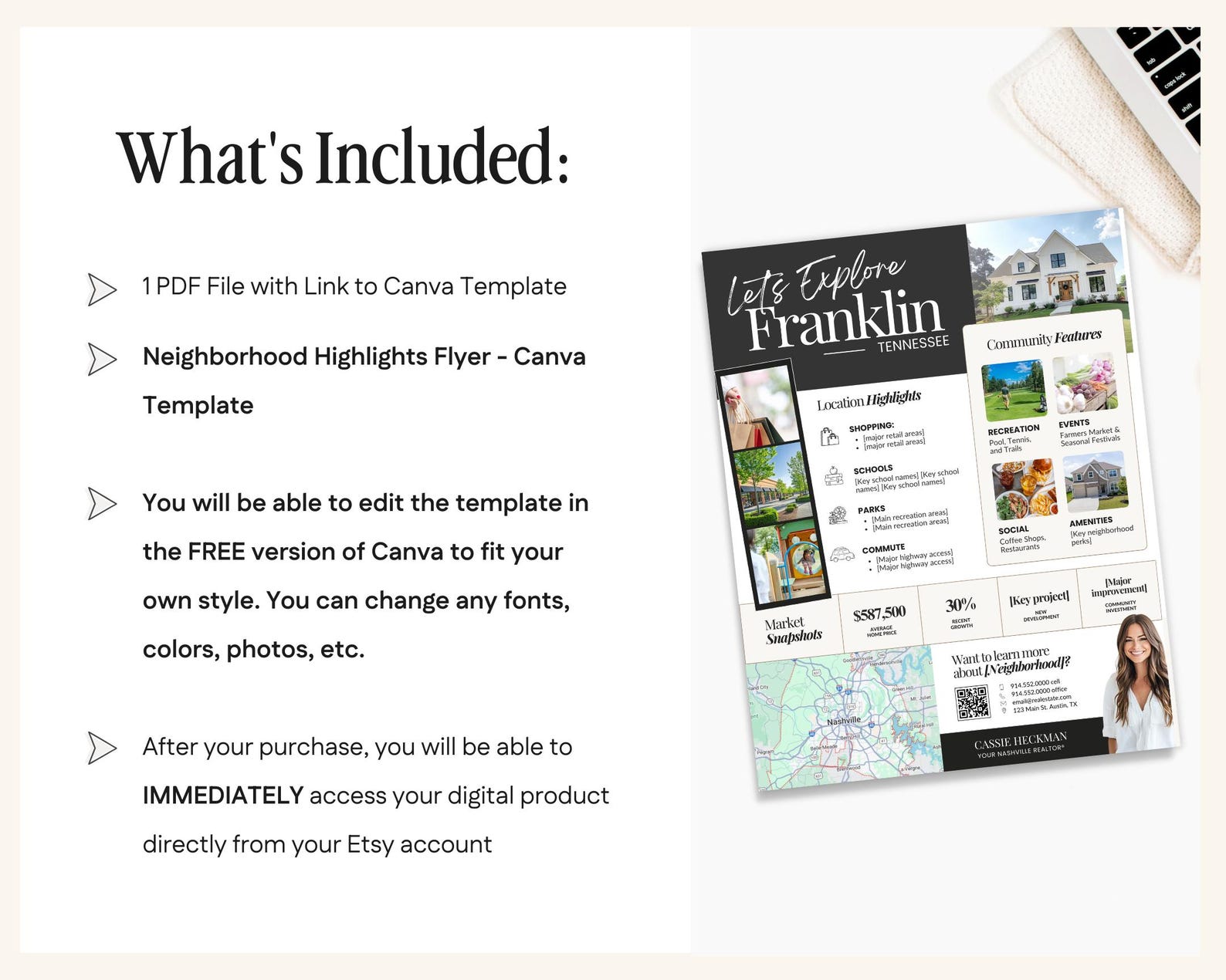 Local Neighborhood Highlights Flyer | Community Guide | Real Estate ...