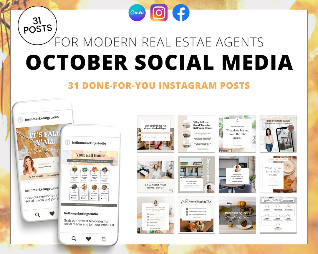 October Social Media Posts | No Captions | Fall Real Estate Agent ...