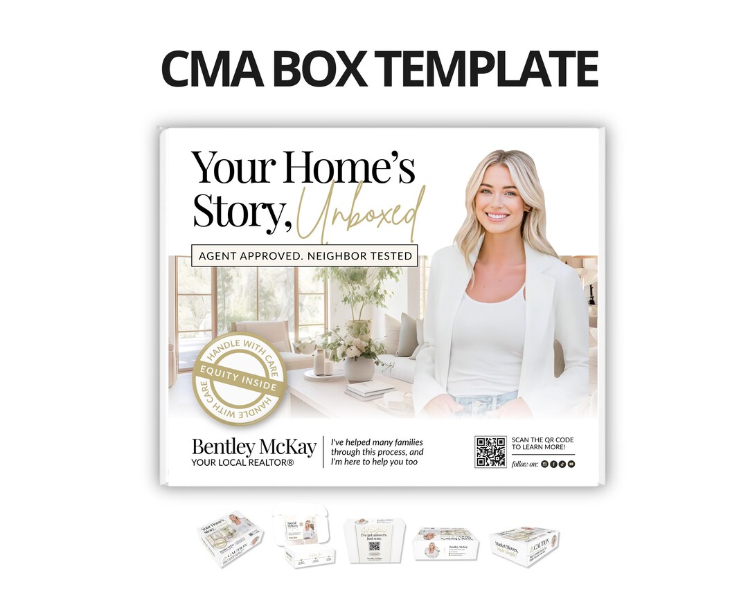 CMA Box Template | Real Estate Pre-listing Box Cover | Listing ...
