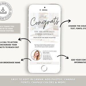 Digital Under Contract Congratulations Card | Real Estate Business Card ...