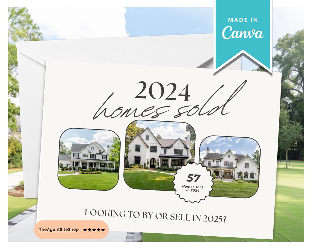 Real Estate Farming Postcard Template 2025 | Sold Homes Year in Review ...