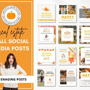 Fall Instagram Social Media Posts | Pumpkin Spice Real Estate | Fall ...