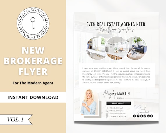 Vol 1 New Brokerage Flyer Changing Brokerages Announcement | Etsy
